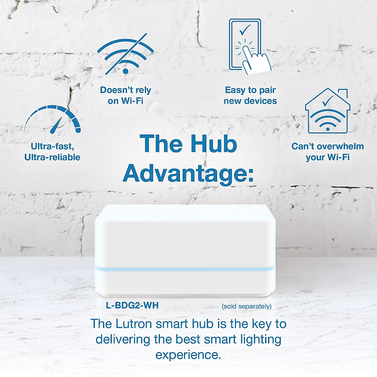 Lutron Caséta Wireless Smart Lighting Switch for All Bulb Types or Fans | PD-6ANS-WH | White