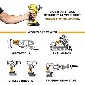 Spider Tool Holster - Expansion Set - Elastic Tool Grip + 2 Adhesive Tool Tabs for Carrying a Power Drill, Driver, Multi Tool, Tape Measure, Hammer, Pneumatic and More from a Spider Tool Holster!