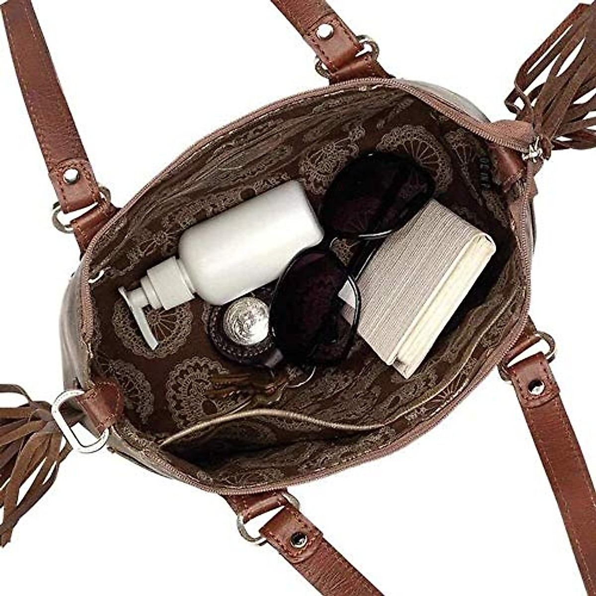 American West Cross My Heart Convertible zip top bucket tote