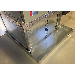 Galvanize Drip Pan for Water Heater or Air Conditioner, 22”x22”x2”–Gauge 26 – Drain Hole & Hose Adapter