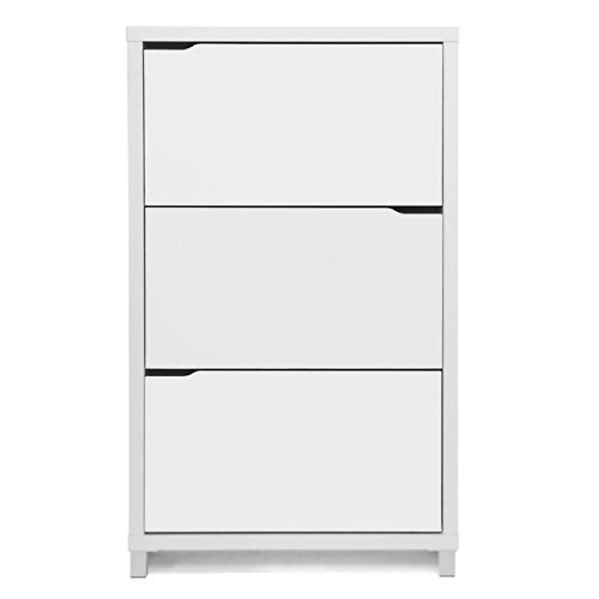 Baxton Studio Simms 3 Tier Modern Shoe Cabinet, White