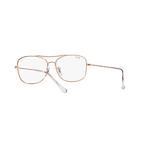 Ray-Ban RX6499 Square Prescription Eyewear Frames, Rose Gold/Demo Lens, 55 mm