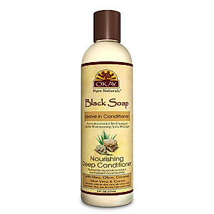 OKAY African Black Soap Leave In Conditioner, 8 Fluid Ounce