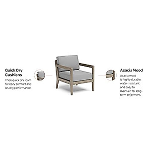 homestyles 5675-10 Sustain Outdoor Lounge Armchair, Gray