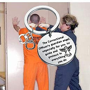 FEELMEM Correctional Officer Prayer Jewelry A Correctional Officer's Guardian Angel Protect in Everything You Do Keychain Gift for Jailer Prison Guard (The Correctional)