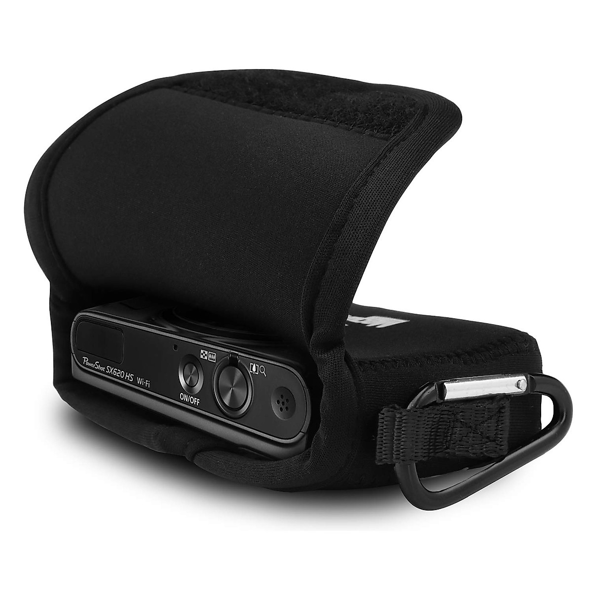 Mega Gear Canon PowerShot SX620 HS Ultra Light Neoprene Camera Case, with Carabiner - Black - MG814