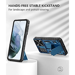 SOiOS for Samsung Galaxy S21 5G Case: Galaxy S21 5G 6.2" Case with Kickstand | Heavy Duty Protection Phone Cover | Durable Protective Shockproof Case Blue