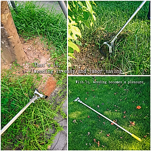 MXJIAELE Stirrup Hoe Garden Hoe Edger Weeder Hollow Hoe Gardening Tool Long Handle Weeding Hoe Portable Household Vegetable Garden Soil loosening Planting Tool