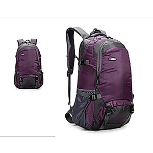 TianMai Hiking Backpack 45L Waterproof Backpack Outdoor Sport Daypack for Climbing Mountaineering Fishing Travel Cycling (Purple)