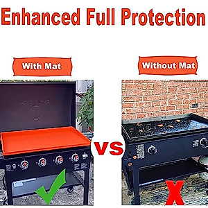 Silicone Griddle Mat,Griddle Mat for 36 Inch Blackstone,Improved Full Wrap-Around Protection,Reusable Heavy-Duty Food Grade Silicone Pad,Rust and Stain Resistant,Keeping Griddle Clean (Orange)