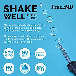 Liquid Collagen Peptides for Women - Serum Complex with Biotin Vitamin, Hydrolyzed Keratin Protein and Saw Palmetto - Comprehensive Formula for Hair, Skin, and Nails Wellness - 2fl oz (Pack of 2)