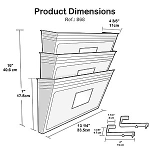 Acrimet Wall Mount Pocket File Organizer Holder (Hangers Included) (Clear Green Color) (3 Pack)