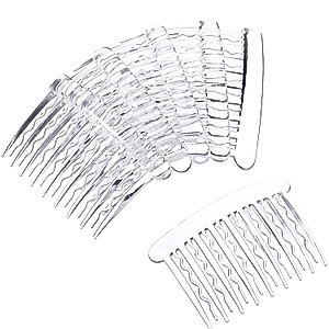 Gejoy 12 Pieces Plastic Teeth Hair Combs Tortoise Side Comb Hair Accessories(Transparent)