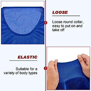 Geyoga 12 Pcs Soccer Pinnies Youth Basketball Practice Jersey Soccer Training Equipment for Sports(Red, Blue)