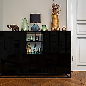 Oxdigi Black Contact Paper Decorative 24 x 196 inches for Cabinets Countertops Kitchen Glossy Glitter Self Adhesive Film Peel and Stick Waterproof Removable Wallpaper