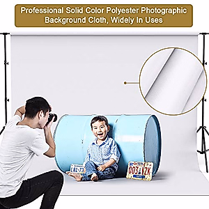 UTEBIT White Backdrop 10 x 10 ft Collapsible Polyester Photography Background Screen Cloth Sheet Seamless 3x3m for Photo Booth Photoshoot Portrait Headshot Video Studio Pictures