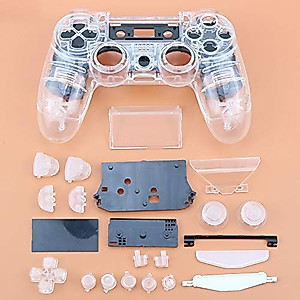 Full Housing Shell Case Cover with Buttons for Sony Playstation 4 PS4 JDM-011 JDM-001 Wireless Controller (Clear)