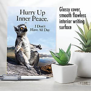 NobleWorks Funny Birthday Greeting Card with 5 x 7 Inch Envelope for Men and Women (1 Card) Meditation Bday, Inner Peace Rush C10253BDG