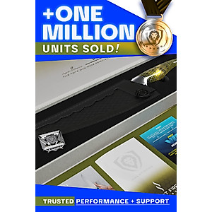 Dalstrong Chef Knife - 8 inch - Frost Fire Series - Glacial Lightning Edition - HC 10CR15MOV Stainless Steel Kitchen Knife - Sand Blasted Frosted - Dragon Skin Handle - Sheath - NSF Certified