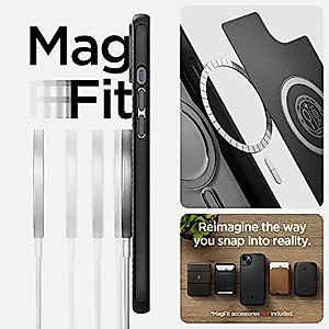 Spigen Mag Armor (MagFit) Compatible with MagSafe Designed for iPhone 14 Case (2022) - Matte Black