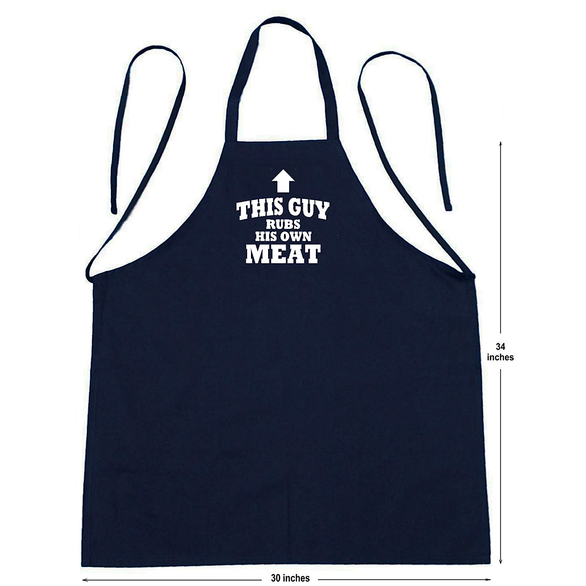BBQ Apron This Guy Rubs His Own Meat Funny Aprons For Men, Black, Extra Long Ties, One Size Fit All