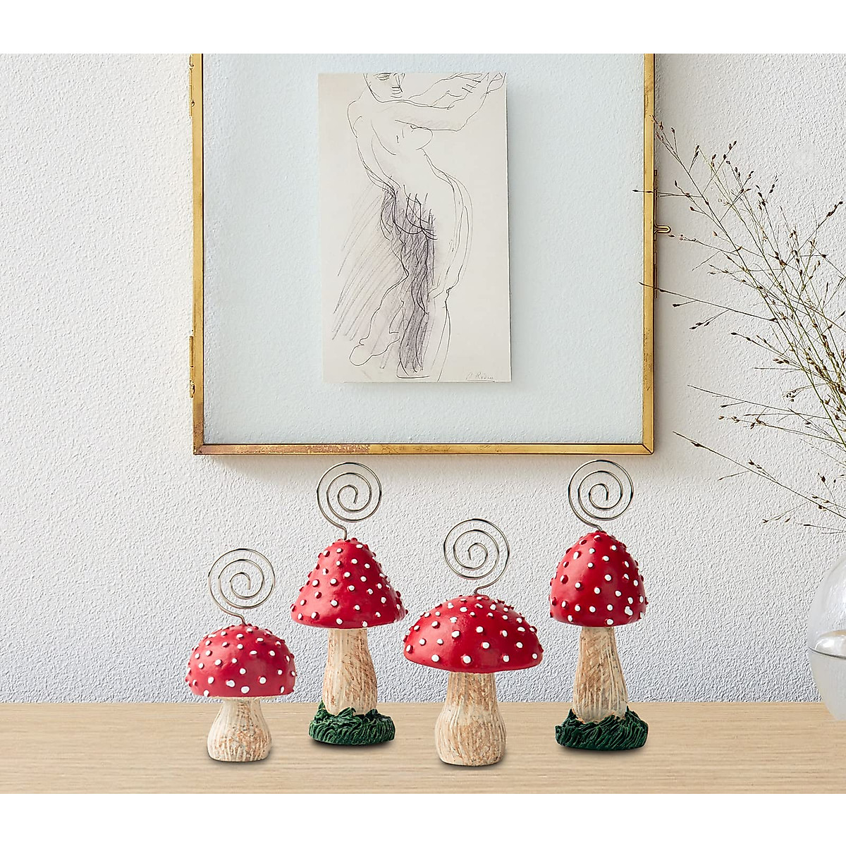 dgudgu Mushroom Table Number Holders 8Pcs Place Card Holder Table Card Holders Food Signs For Party Buffet Place Card Holders For Table Place Card Holders Table Sign Holders