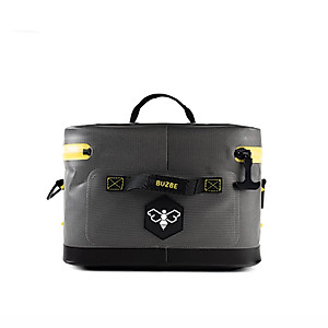 BUZBE Swarm 15 Modular Tackle Bag, Premium Waterproof Tackle Bag, Customizable Fishing Tackle Bag, Compact Dry Bag, Saltwater Fishing Tackle Bag, Grey and Yellow