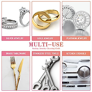 YouBay 8x16cm Jewelry Cleaning Cloth - 30 Pcs Individually Wrapped Silver Polishing Cloth for Jewelry Polishing Cloth for Sterling Silver | Gold | Brass | Platinum (Pink)