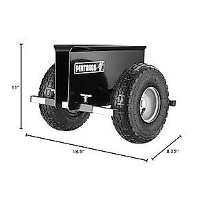 Drywall Cart - Lumber, Wood Paneling, and Plywood Carrier Holds up to 600lbs - Door Dolly with 10-inch Inflatable Wheels by Pentagon Tools (Black)