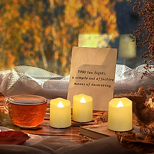 Rechargeable Flameless Votive Candles with Timer & Remote, 12pcs Flickering LED Tea Lights Candles with 2 USB Charging Cables, Warm White Light Electric Fake Candle for Home, Christmas Festival Decor