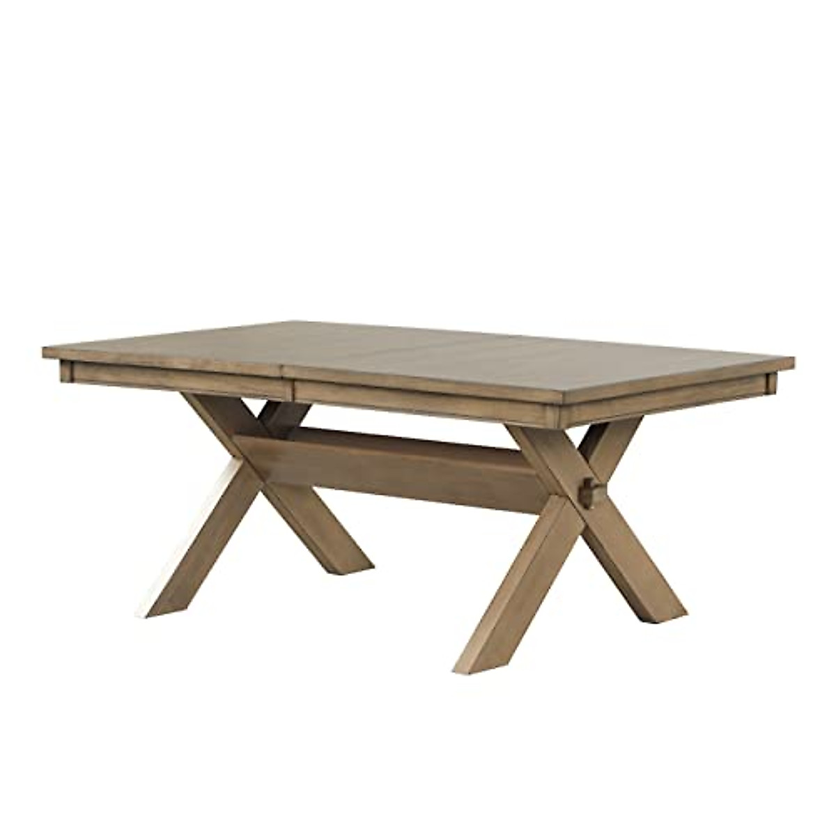 Roundhill Furniture Raven Wood Trestle Extendable Dining Table with Leaf, Glazed Pine Brown