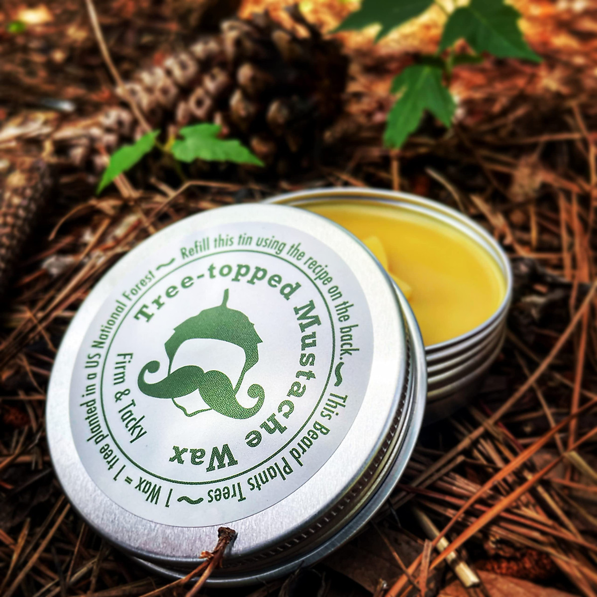 Green Beard Grmng 2oz. Tree-topped Mustache Wax Tacky Firm - from