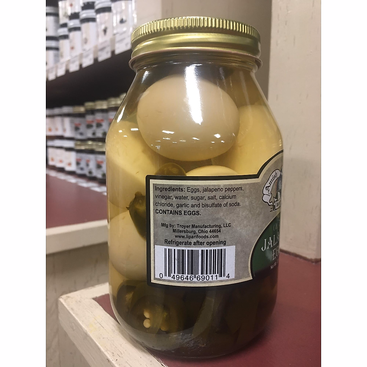 Amish Wedding All Natural Pickled Jalapeno Eggs, 32 oz jar