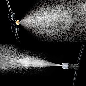 Misters for Outside Patio, 75FT Misting Cooling System for Patio, 75FT (23M) Misting Line+28 Mist Nozzles+3/4" Brass Adapter,Outdoor Mister System for Patio Garden Greenhouse Trampoline for waterpark