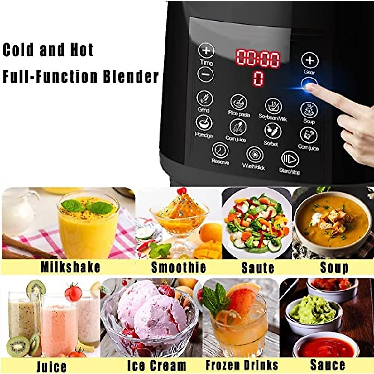 Blender for Kitchen, Nut Milk Maker Machine,Smoothie Maker,Food Processor, Baby Food Blender,Juicer,Professional-Grade, with Heating Function and Timer 1200W for Shakes and Smoothies, Crushing Ice,Soup, Fish, Fruit and Vegetable Juice, Baby Food, Soybean