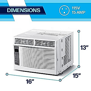 Arctic Wind 2AW6000DA White 6,000 115V Air Conditioner & Dehumidifier with Remote Control, Window AC Unit for Apartment, Dorm, Small Rooms up to 250 Sq. Ft, 6000 BTU