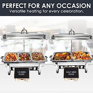 KBRXND Buffet Servers and Warming Tray (2 Pack) - Food Warmers for Parties, Chafing Dishes for Buffet