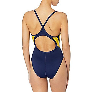 TYR SPORT Women's Phoenix Splice Diamondfit Swimsuit (Navy/Gold, Size 30)