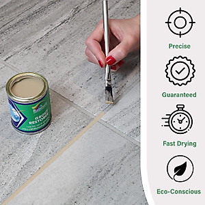 Grout Pen Beige Grout Paint: Waterproof Tile Paint Grout Refresh Restorer for Floor, Kitchen & Bathroom Shower Tiles - Beige - Can Size for Larger Projects - 125ml (4.2oz)