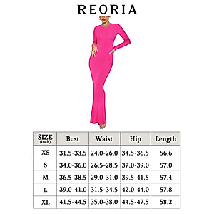 REORIA Women's Sexy Casual Crew Neck Lounge Slimming Long Dress Elegant Wedding Guest Long Sleeve Ribbed Bodycon Maxi Dresses Coffee Small