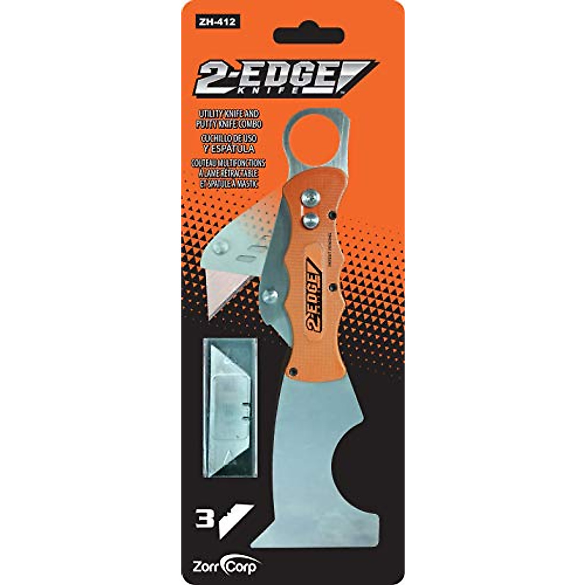 2Edge Knife: Putty Knife and Utility Knife Combo, Zorr Corp ZH-412