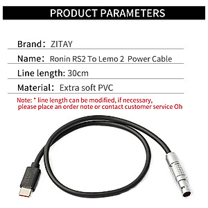 ZITAY RS2 RS3 to 2Pin Male Power Cable for Cameras Wireless Video Transmission Systems Power Supply