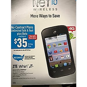 ZTE Whirl 2 Android Cell Phone - No Contract (Net 10)