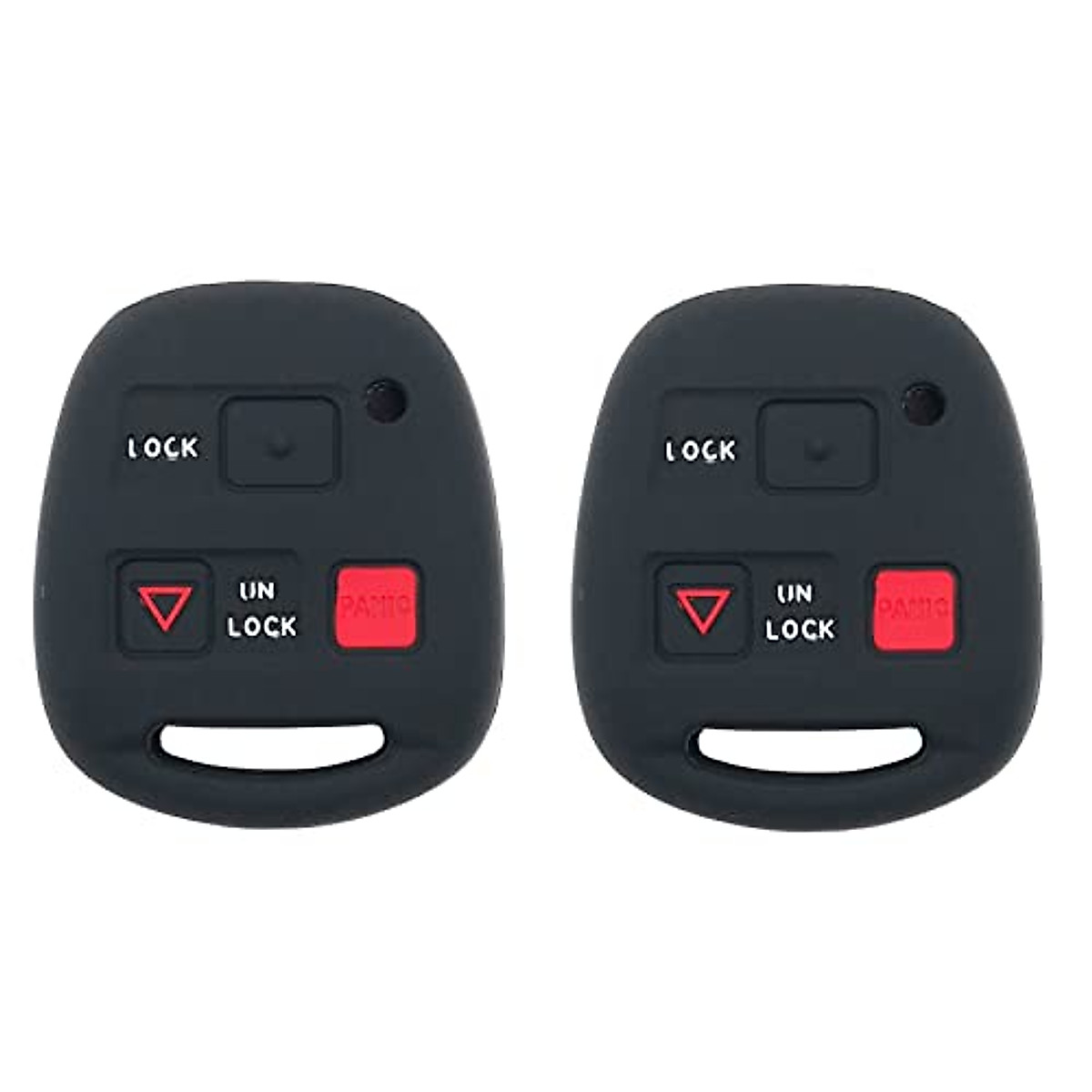Pack 2 Silicone Key Fob Cover Case fit for Lexus ES GS GX is LS LX RX SC ES300 ES330 IS330 RX350 GX470 IS300 IS330 RX400h Keyless Entry Remote Key Fob (Black)