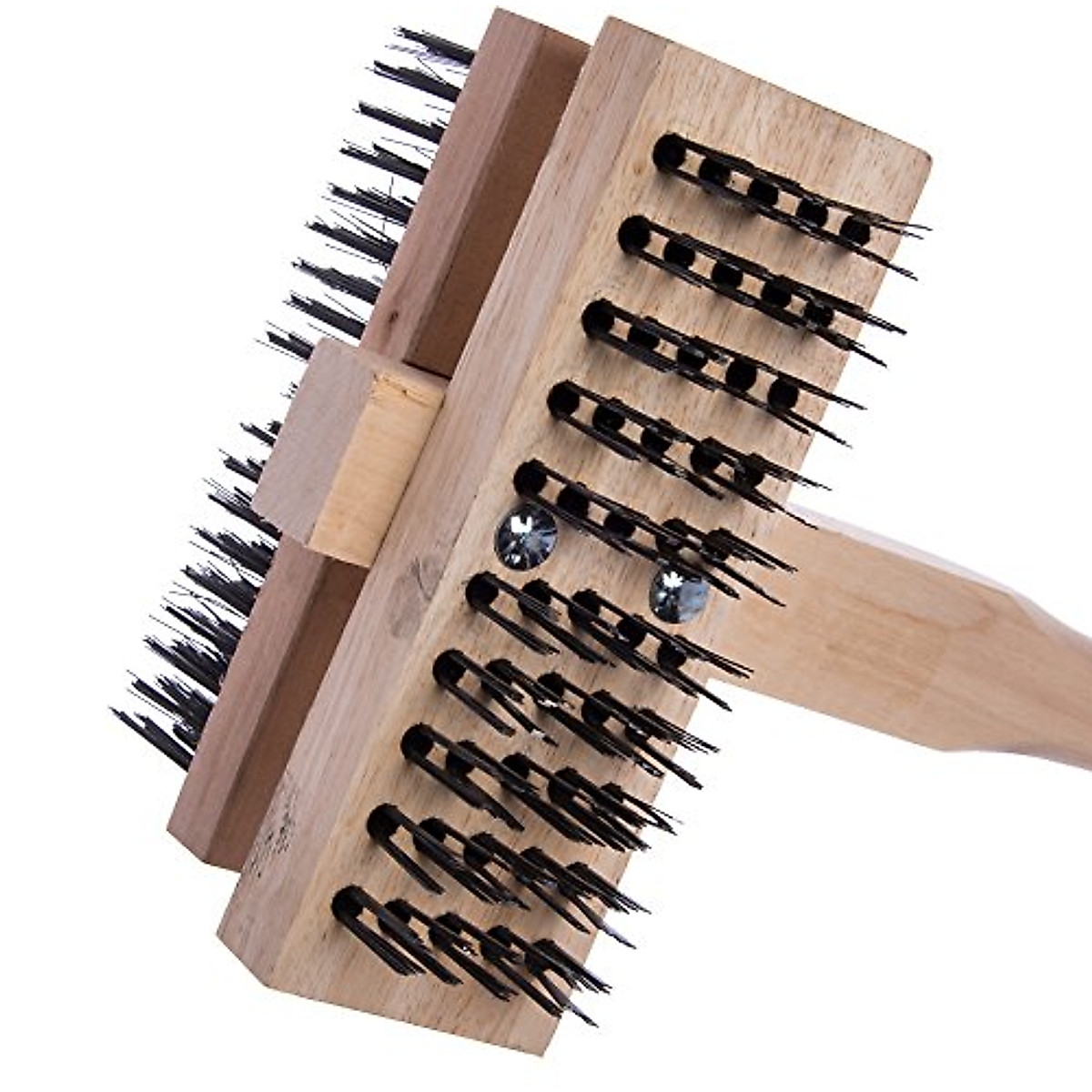 Carlisle FoodService Products Stainless Steel Double Broiler King Grill Brush with Handle, 48 Inches