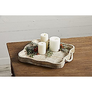 Mud Pie Scalloped Beaded Tray, 18" x 18", Brown