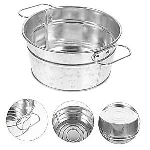 COLLBATH Food Tray 4pcs Wrought Iron Popcorn Container Mini Containers Snack Container Mini Snack Containers Mini Keg Snacks Holder Stainless Steel Storage Board Silver Snack Container