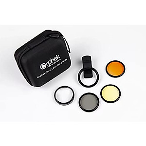 Orphek Extra Wide Coral Lens – Kit for DSRL 52mm and All Smartphones – 4 Included: Macro, CPL 52mm Polarized, 15,000k Orange, 20,000k Yellow – Lens Made of Glass – for Better Photography!