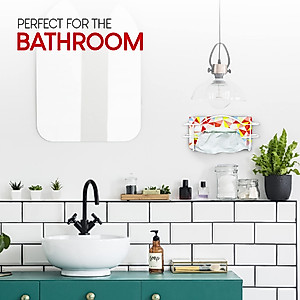 Stock Your Home (White) Metal Single Gloves Dispenser, Tissue Box Shelf, Glove Box Holder Wall Mount, for Kitchen, Cleaning Closet, Lab, Exam, Office