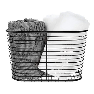 iDesign Vienna Large Steel Wire Storage Basket - 7.4" x 9.4" x 5.7", Matte Black